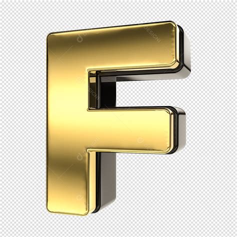 Letra F Dourado E Preto Elemento 3d Para Composição Psd Download