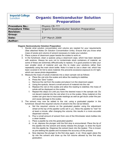Organic Semiconductor Solution Preparation230309