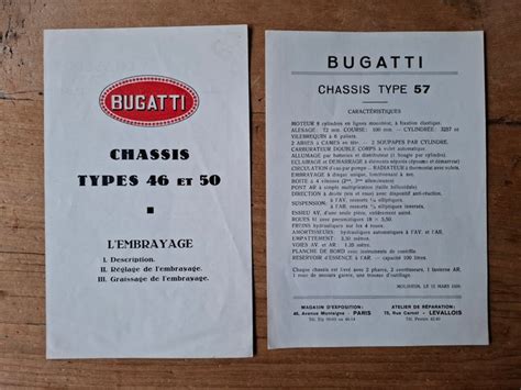 Brochure Bugatti Chassis Types 46 And 50 Chassis Type 57 Auction Online Catawiki