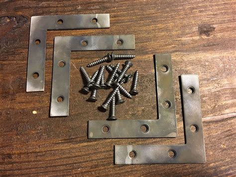 Rustic Flat Corner Brace Accents 4 Pack Industrial Aged Corner Braces