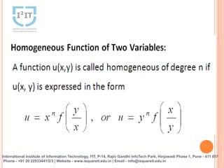 Eulers Theorem Homogeneous Function Of Two Variables PPTX Email Internet
