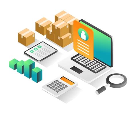Premium Vector Isometric Illustration Concept Computer Data Delivery