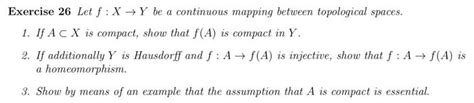 solved exercise 26 let f x→y be a continuous mapping between