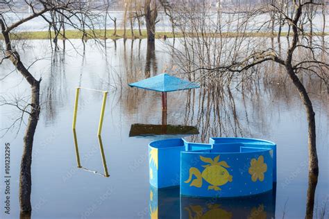 Flood At The Local River Made Some Disaster For The Locals Beach Rest Zone Is Covered By Thick