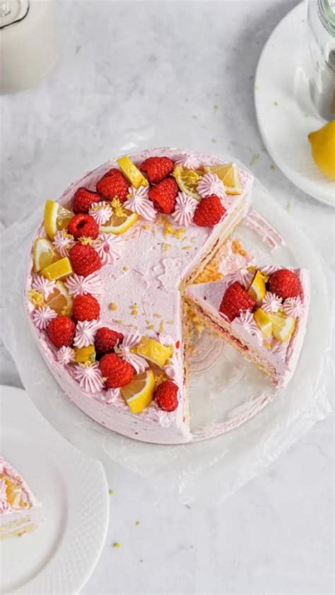 Lemon Raspberry Layer Cake 🍋 Raspberry Lemon Cakes Dairy Free Lemon