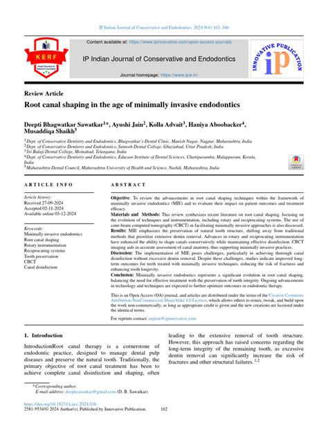 Root Canal Shaping In The Age Of Minimally Invasiv Pdf Medical Specialties Dentistry Branches