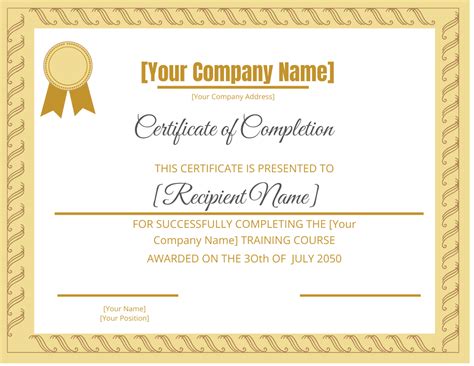 Certificate Of Completion Word Template Edit Online And Download