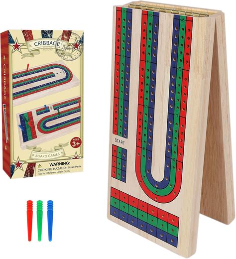 Gothink Folding Cribbage Board Game Set Classic Wooden