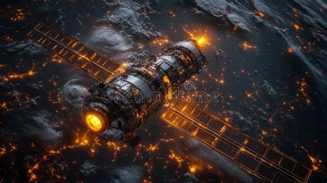 Satellite In Geostationary Orbit Transmitting Broadband Data With