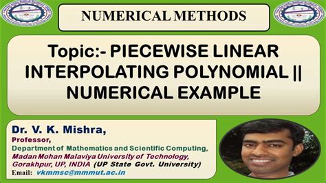 Piecewise Linear Interpolating Polynomial Numerical Example Youtube