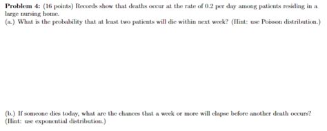solved problem 4 16 points records show that deaths