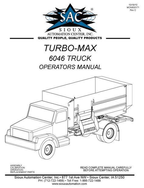 Sac Turbo Max 6046 Operators Manual Pdf Download Manualslib