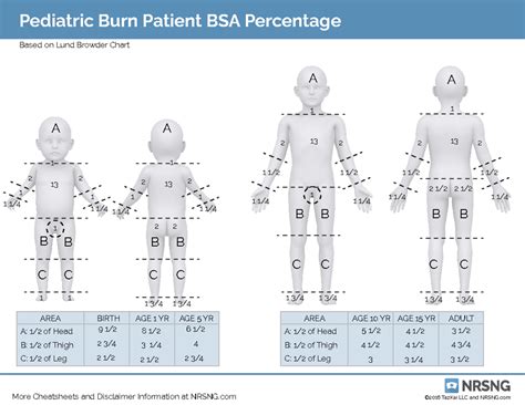 Pediatric Burn Chart Pediatric Burn Patient Bsa Percentage ©2016