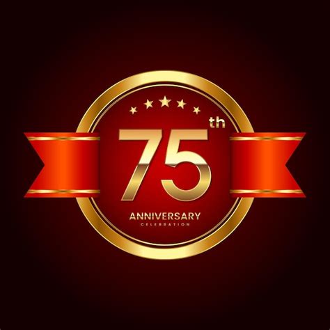 Premium Vector 75th Anniversary Logo With Badge Style Anniversary