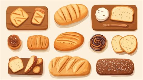 Freshly Baked Assorted Bread Selection On Wooden Background Premium Ai Generated Vector