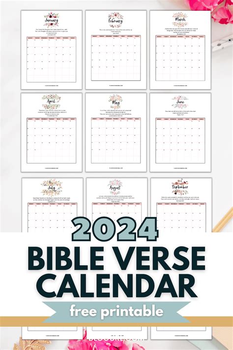 Free Printable Monthly Bible Verse Calendar