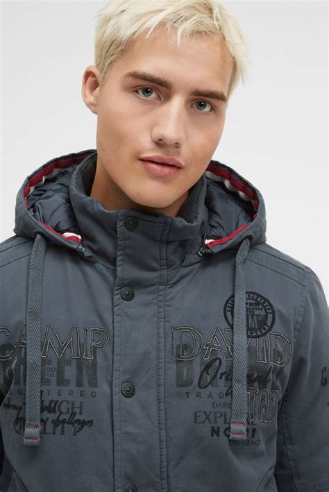 Camp David And Soccx Wattierter Blouson Mit Kapuze Und Artworks Blue Shade