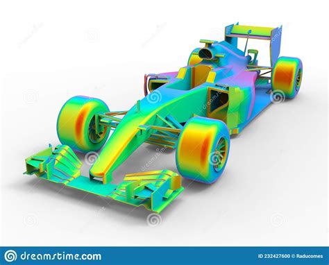 3d Rendering Fea Analysis Of A F1 Racing Car Stock Illustration Illustration Of Analysis