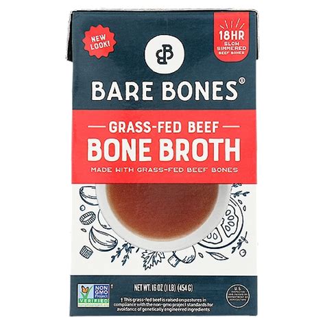 Bare Bones Grass Fed Beef Bone Broth 16 Oz Fairway