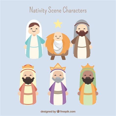 Flat Nativity Scene Icons Free Vector Printables De Navidad
