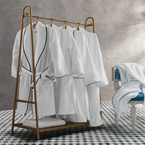 Matouk Cairo Bath Robe White Azure Pure Cotton Luxury Robe