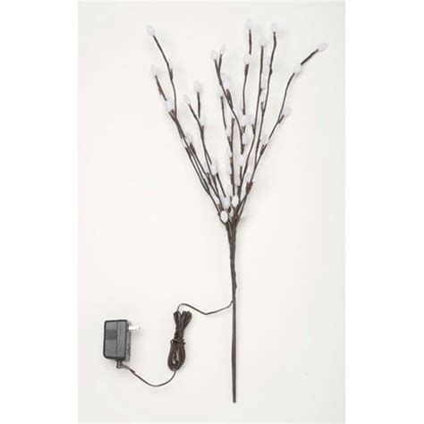 Lighted Fuzzy Pussy Willow Branches Electric 28 Inches Party Brights