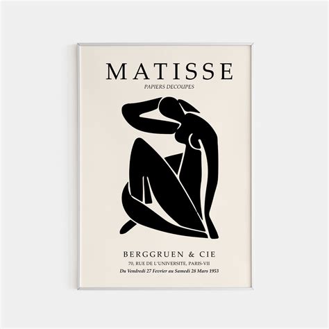 Henri Matisse Black Nude Art Print Matisse Exhibition Poster Etsy