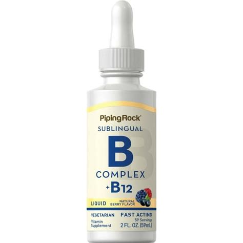 Liquid Vitamin B Complex With B12 1200 Mcg 2 Fl Oz Berry Flavor