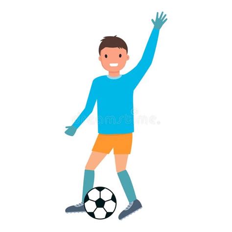 Goalkeeper Make Pass Icon Flat Style Stock Vector Illustration Of