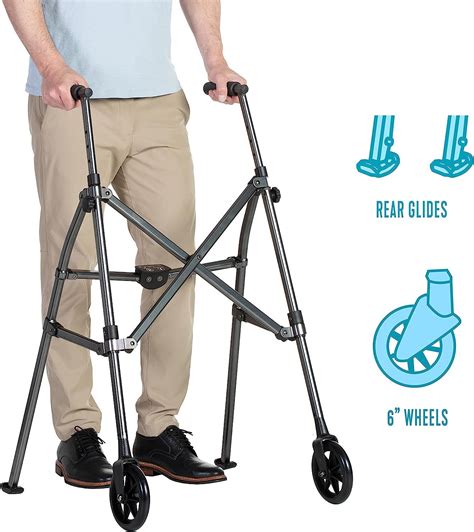 Able Life Space Saver Walker Lightweight Folding 2 Wheel Rolling Walker For Seniors With Fixed