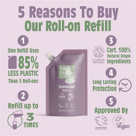 Buy Salt Of The Earth Clary Sage And Mint Roll On Refill Deo Pouch Online