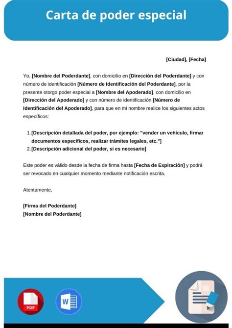 Carta De Poder 【 Para Llenar Word Pdf