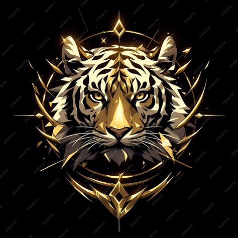 Golden Tiger Logo Luxury Trending Emblem Generative Ai Premium Ai