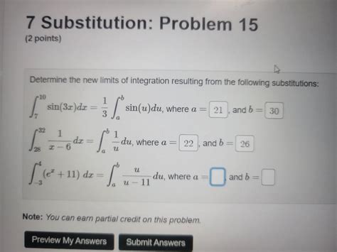 Solved 7 Substitution Problem 15 2 Points Determine The