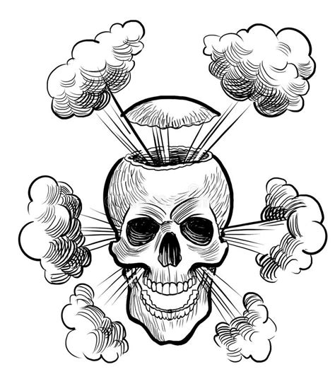 Exploding Skull Stock Illustration Illustration Of Atom 308104700