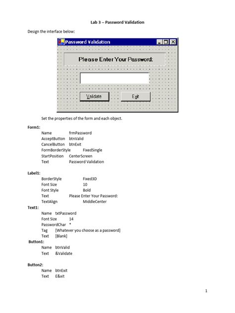 Lab 3 Password Validation Pdf