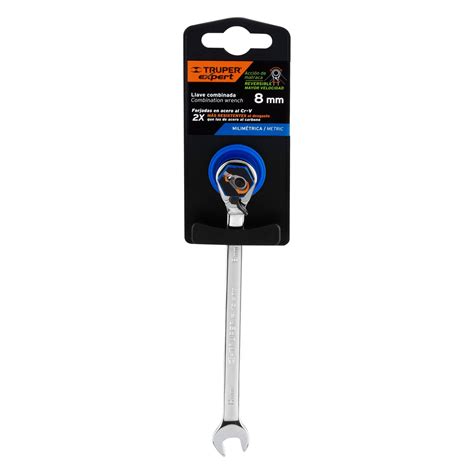 Llave Combinada Matraca Reversible 8 X 136 Mm Truper Expert Zahomicom