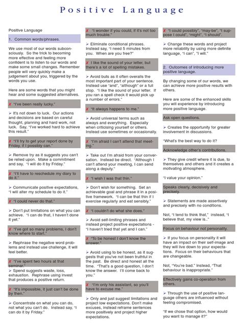 Examples Of Positive Languagepdf Thought Cognition