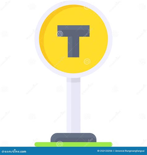 T Intersection Sign Icon Location Map And Navigation Vector Stock Vector Illustration Of