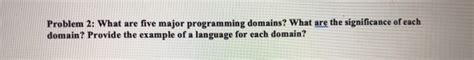 solved problem 2 what are five major programming domains