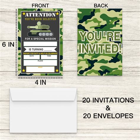 Free Printable Camouflage Invitations