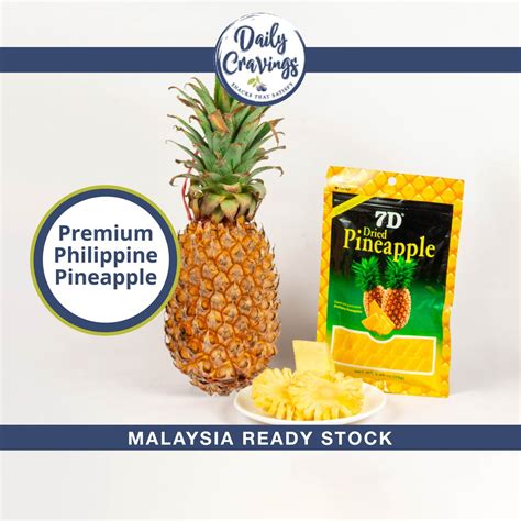 [authentic] 7d Dried Pineapple 黄梨干 70g Premium Dried Fruits Slices Snacks Buah Kering Nanas Snek