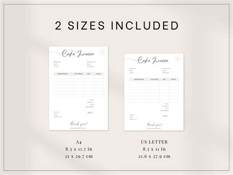 Editable Bakery Invoice Template Minimalistic Customizable Cake Invoice Professional Invoice