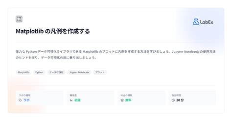 Matplotlib チュートリアル Python データ可視化 Labex