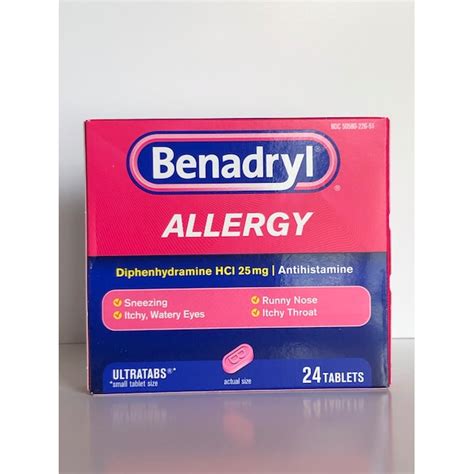 Benadryl Regular Strength Allergy Relief Tablets 24 Count In The Over