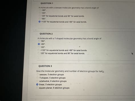 Answered Question 1 A Molecule With A Seesaw Bartleby