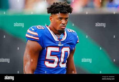 Buffalo Bills Defensive End Greg Rousseau 50 During The Warm Up