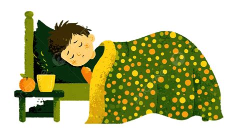 Niño Enfermo Enfermedad Cama Tratamiento Png Dibujos Joven Virus