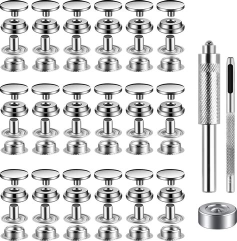 72 Pcs 15mm Snap Fastener Kit Tool Snap Button Kit Snaps For Leather