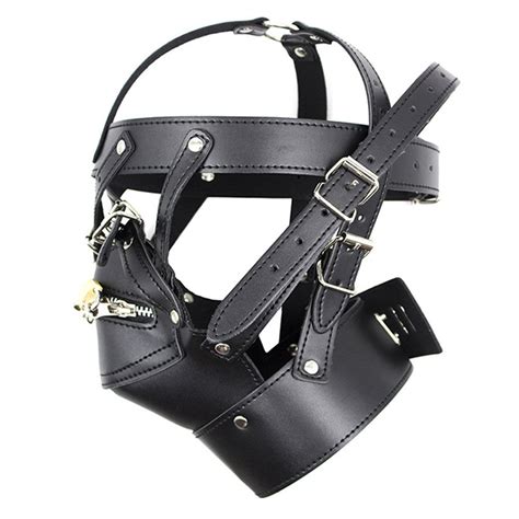 Leather Zipper Mouth Mask Restraint Adjustable Free Shipping Tps